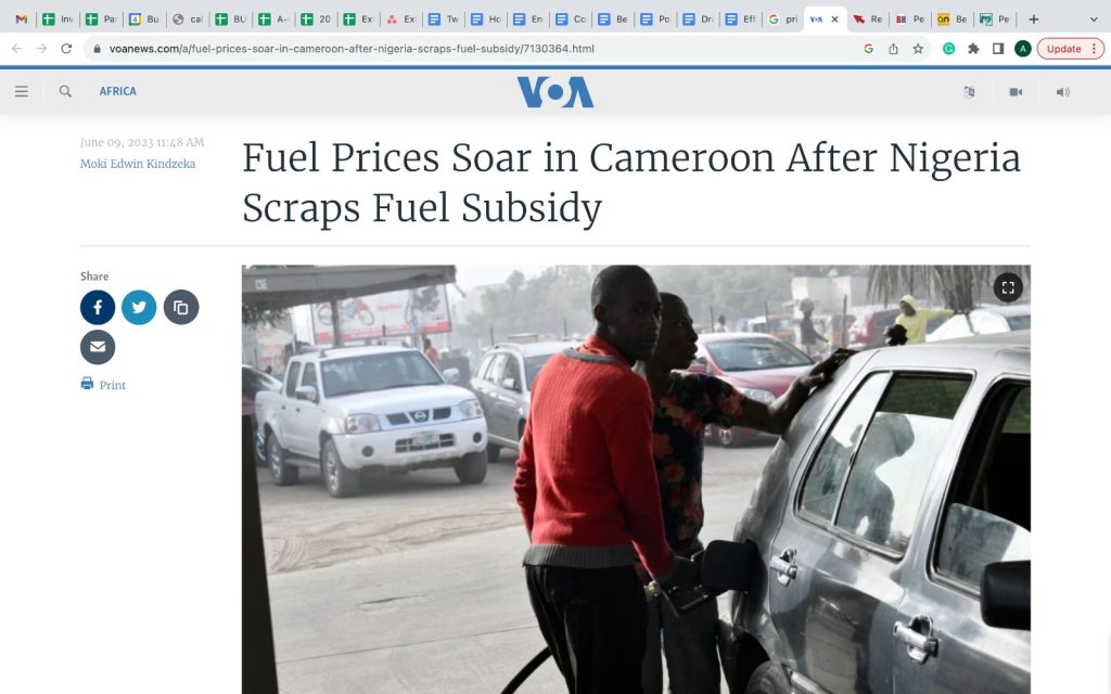 Subsidy Removal and Nigeria’s Daily Petroleum Consumption